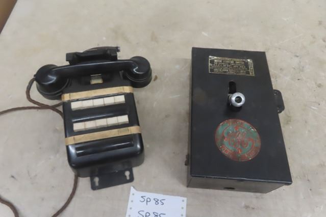 Vintage Intercom Type Phone + Vintage Motor Starting Switch + Box
