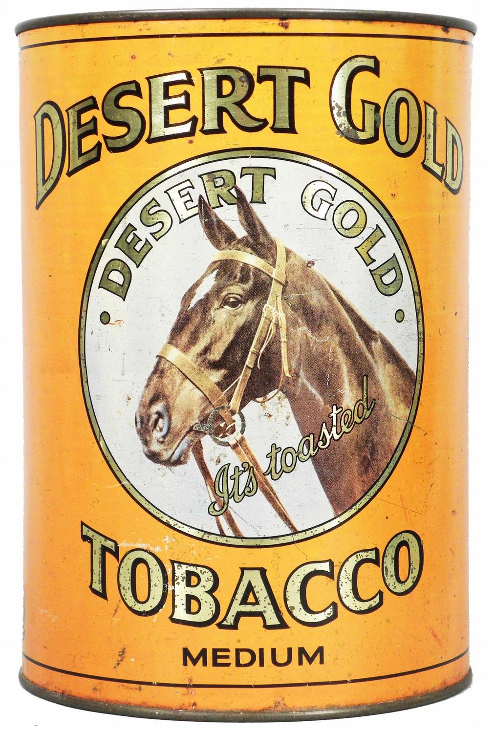 Desert Gold Toasted Tobacco Tin Store Bin