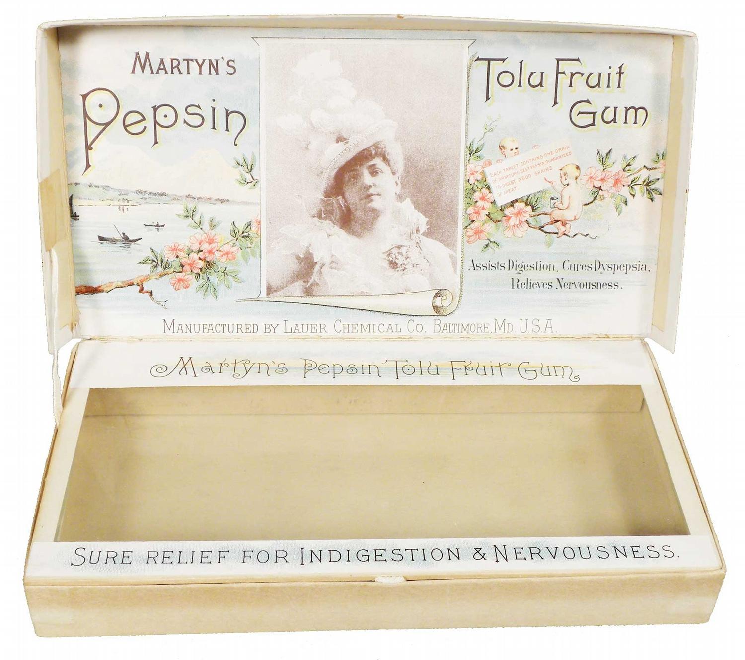 Marytyn's Pepsin, Tolu Fruit Gum Box