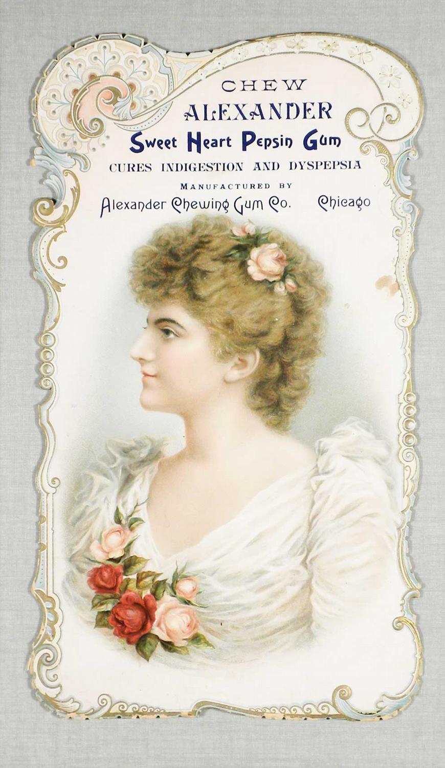 Alexander Sweet Heart Pepsin Gum Die Cut Sign