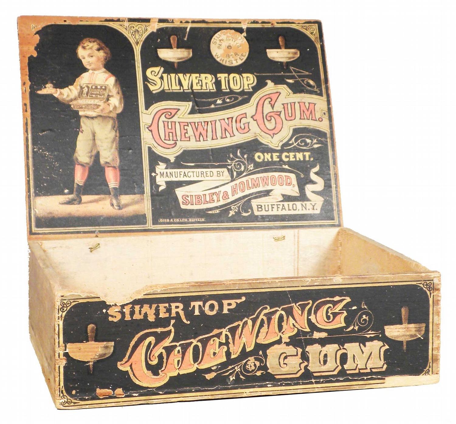 Silver Top Chewing Gum Wood Box