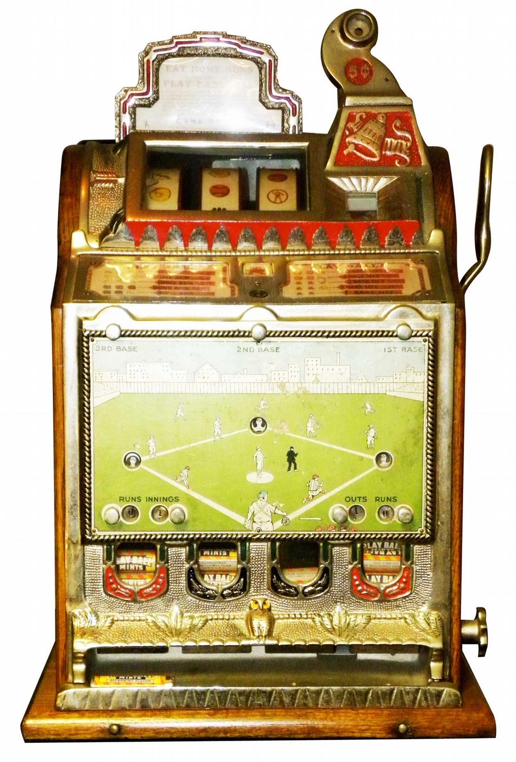 Mills 5 cent Baseball Gum Vendor slot machine