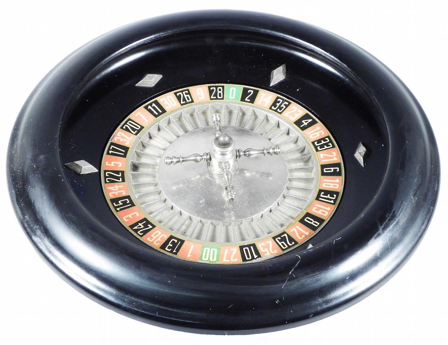 Black ebony small roulette wheel