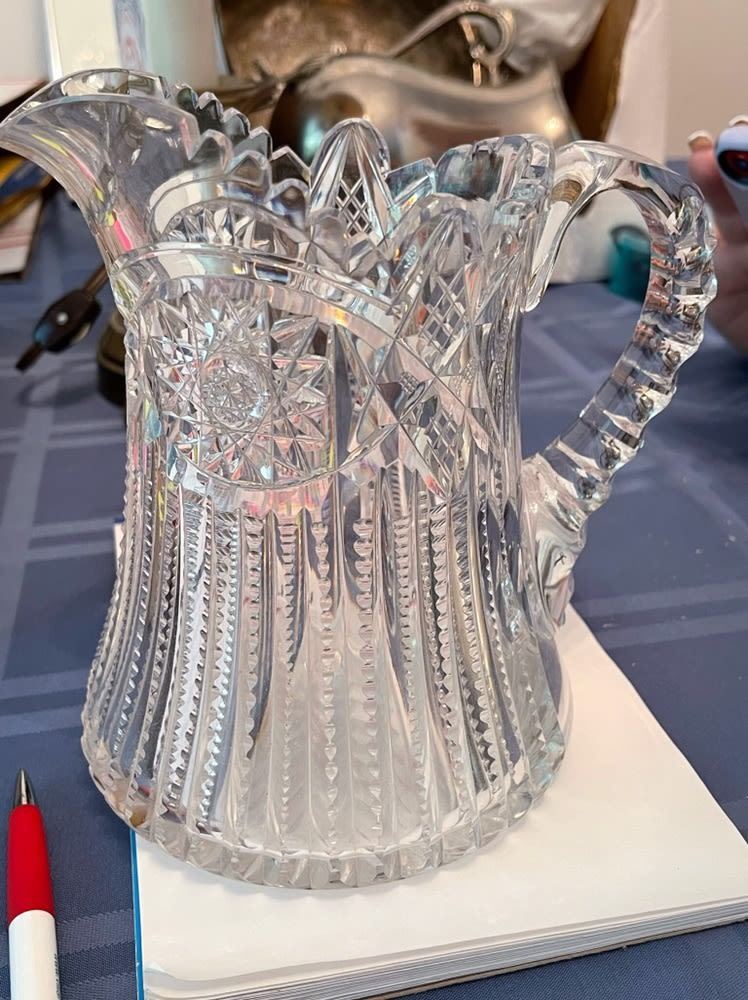 American Brilliant Cut Glass Water Pitcher