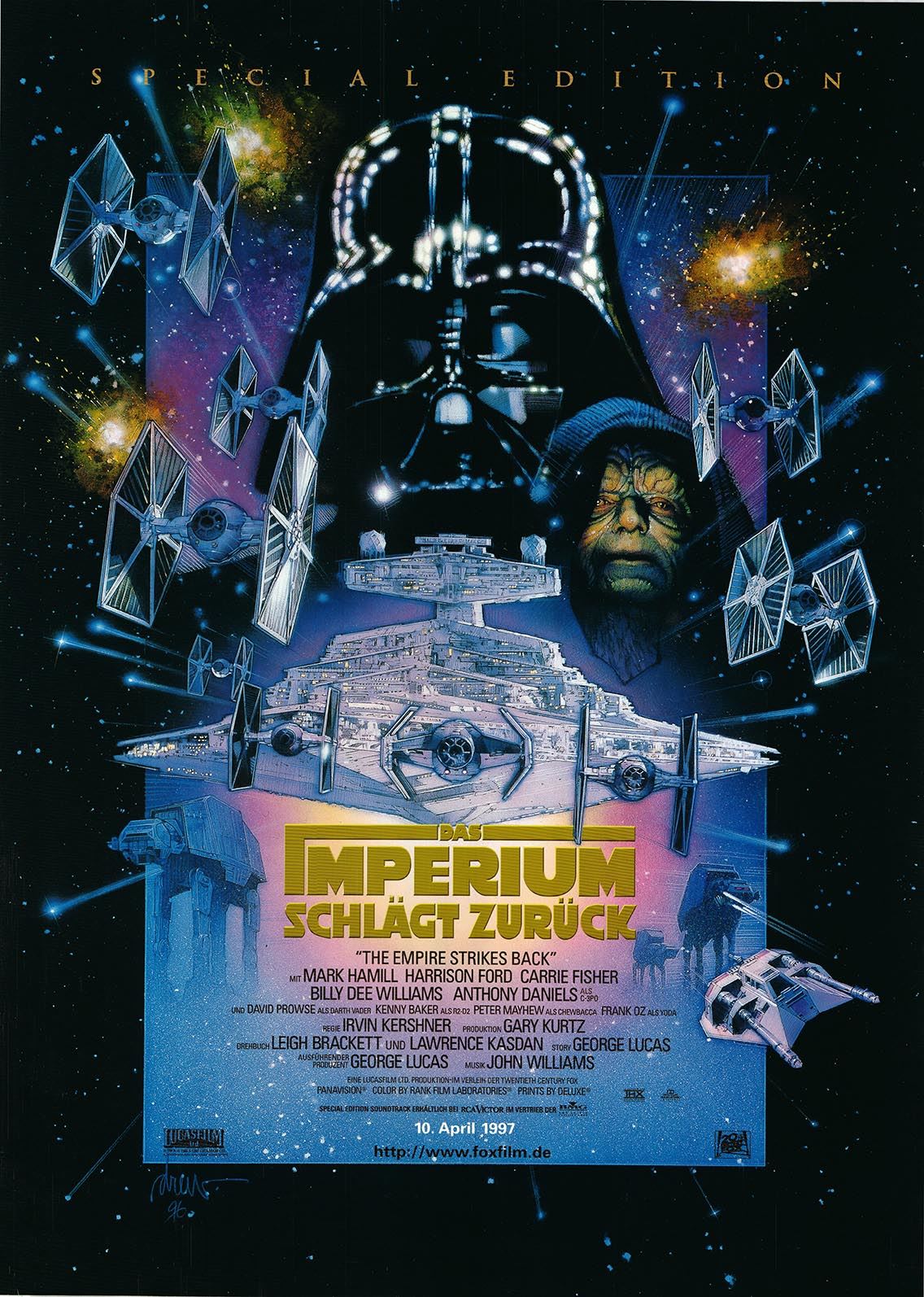 Star Wars Special RARE Edition 1997 original German one sheet movie poster