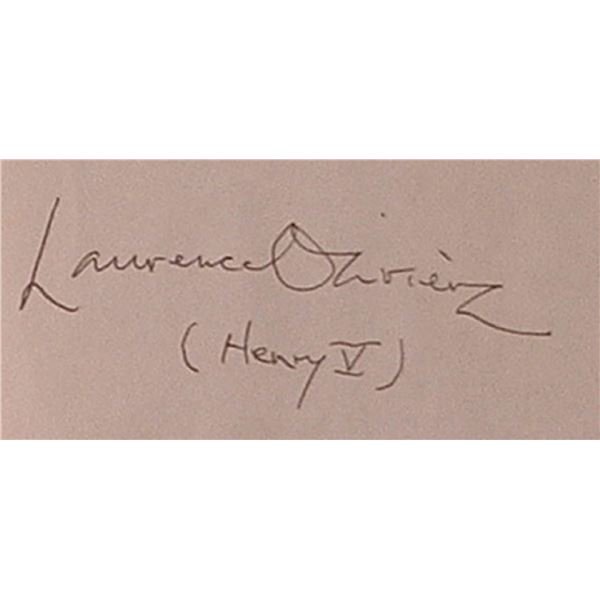 Laurence Olivier signature slip