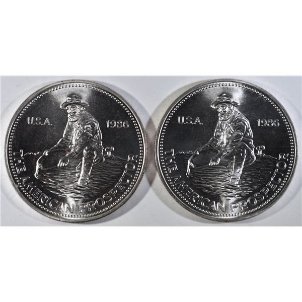 (2) ONE OZ .999 SILVER ROUNDS