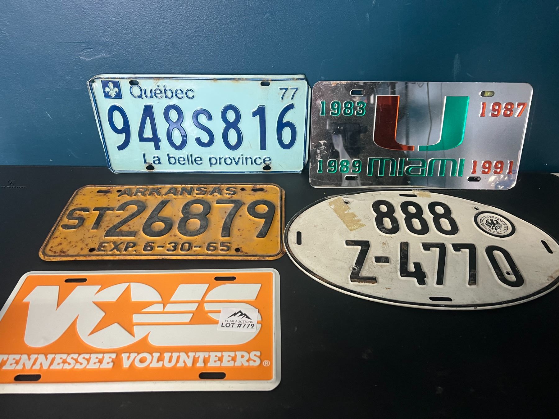 Lot of 5 Assorted License Plates (*Used)