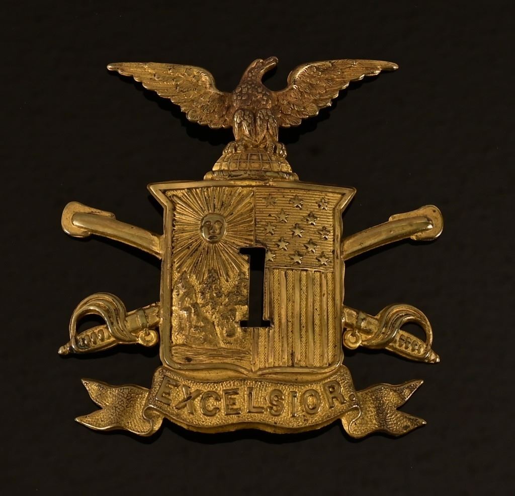 Civil War 1st Excelsior Brigade Shako Hat Badge