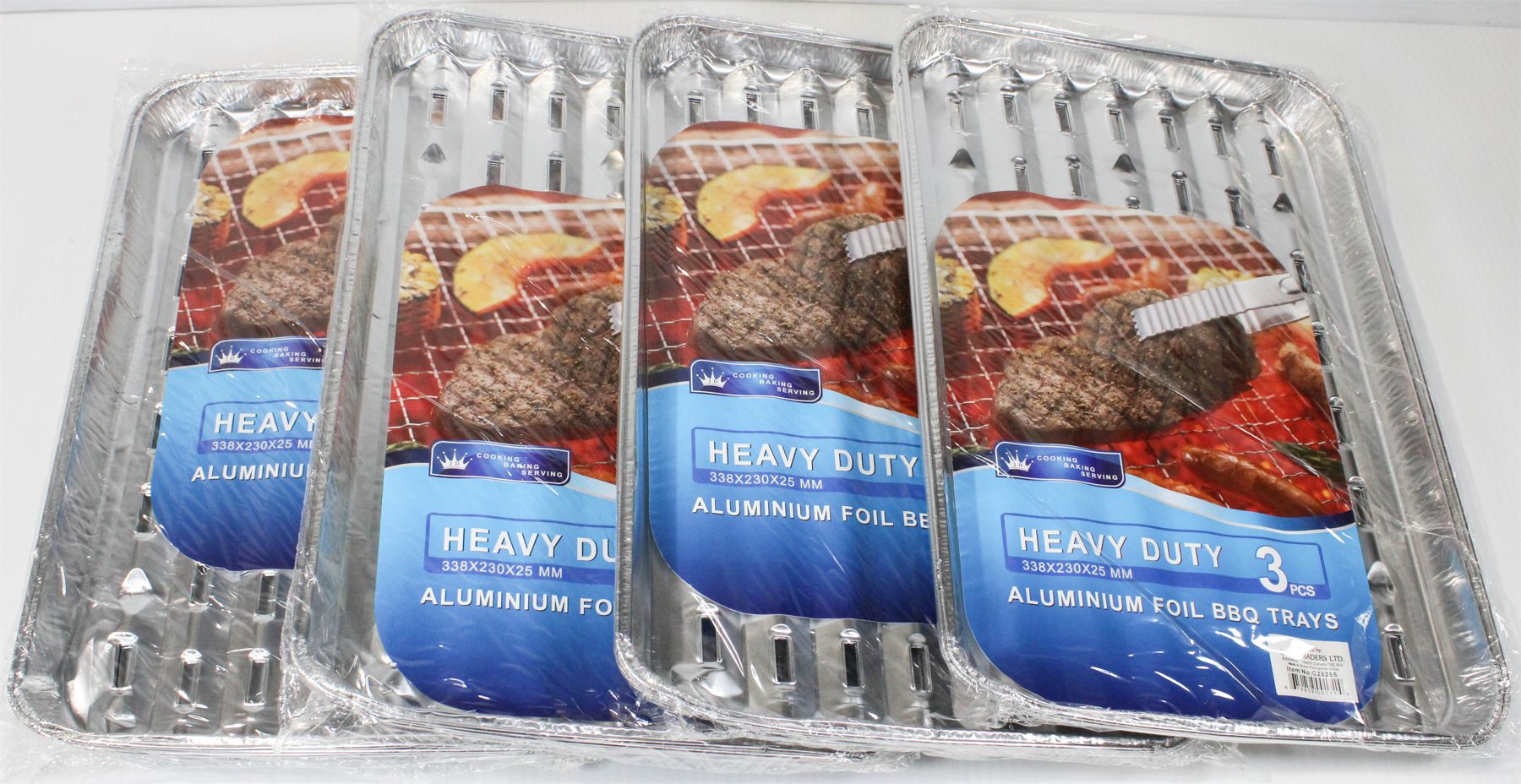 4 PKG X 3 PCE HEAVY DUTY ALUMINUM FOIL BBQ TRAYS