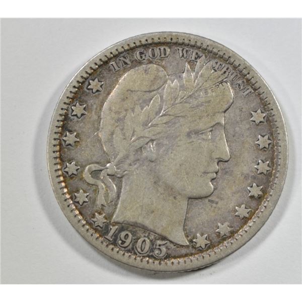 1905-O BARBER QUARTER VF