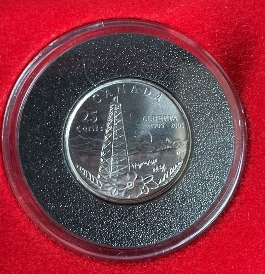 2005-P (1905-) CANADIAN 25-CENT ALBERTA CENTENNIAL QUARTER COIN ...
