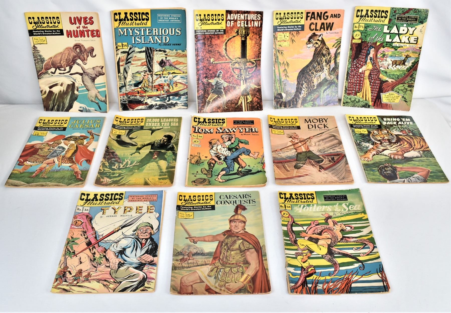 13 Vintage Classics Illustrated Comic Books