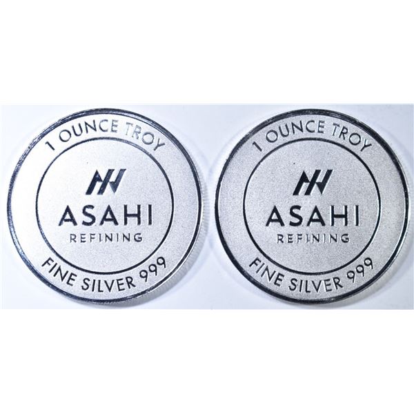 2-1oz .999 SILVER ASAHI ROUNDS