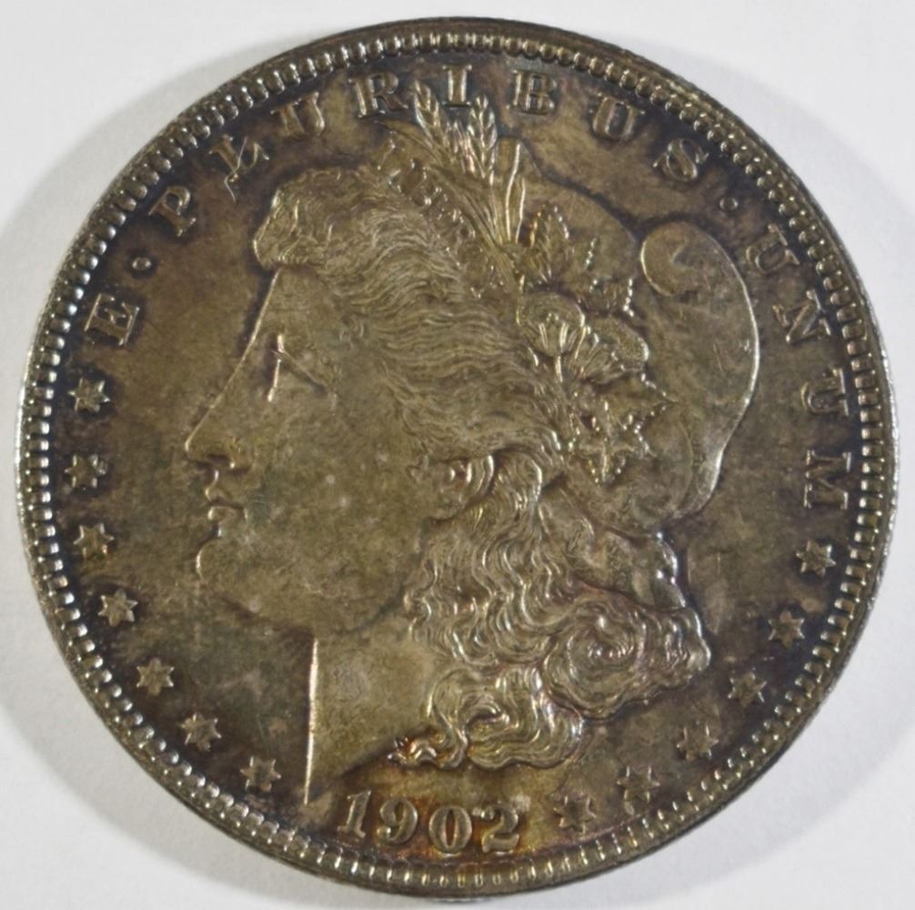 1902 MORGAN DOLLAR GEM BU AMAZING COLOR