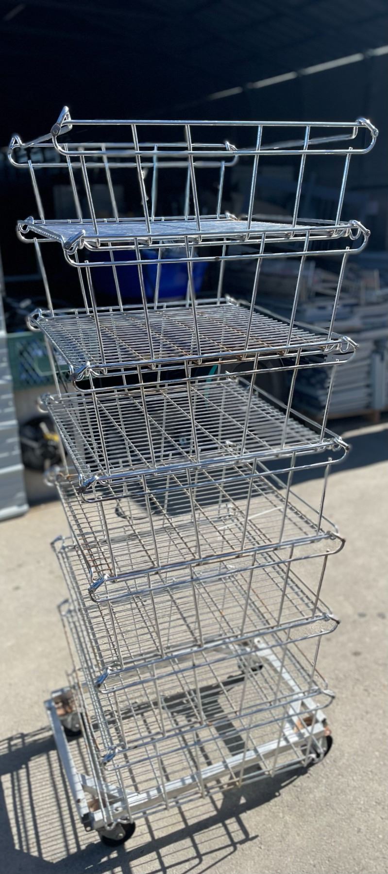 Bread Holding Racks 24" X 22" with Dolly (Lot of 7 Racks)