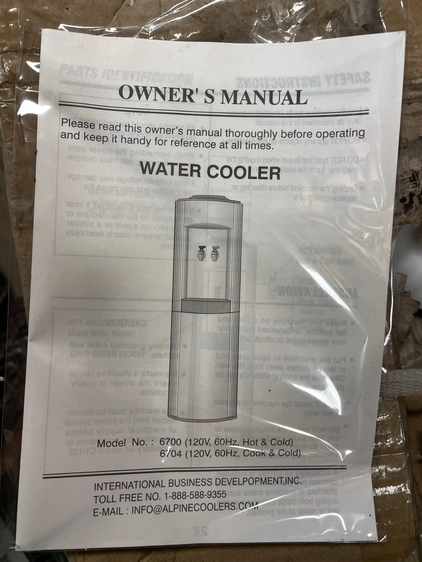 Alpine - Water Cooler and Dispenser - Model: 6700/6704