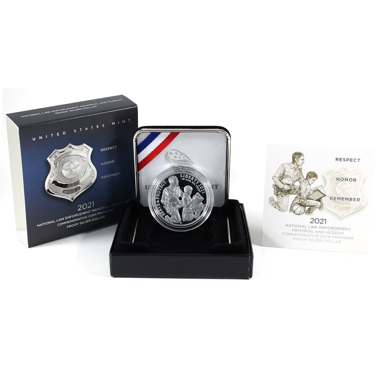 USA 2021-P $1 National Law Enforcement Memorial & Museum-Respect, Honor ...