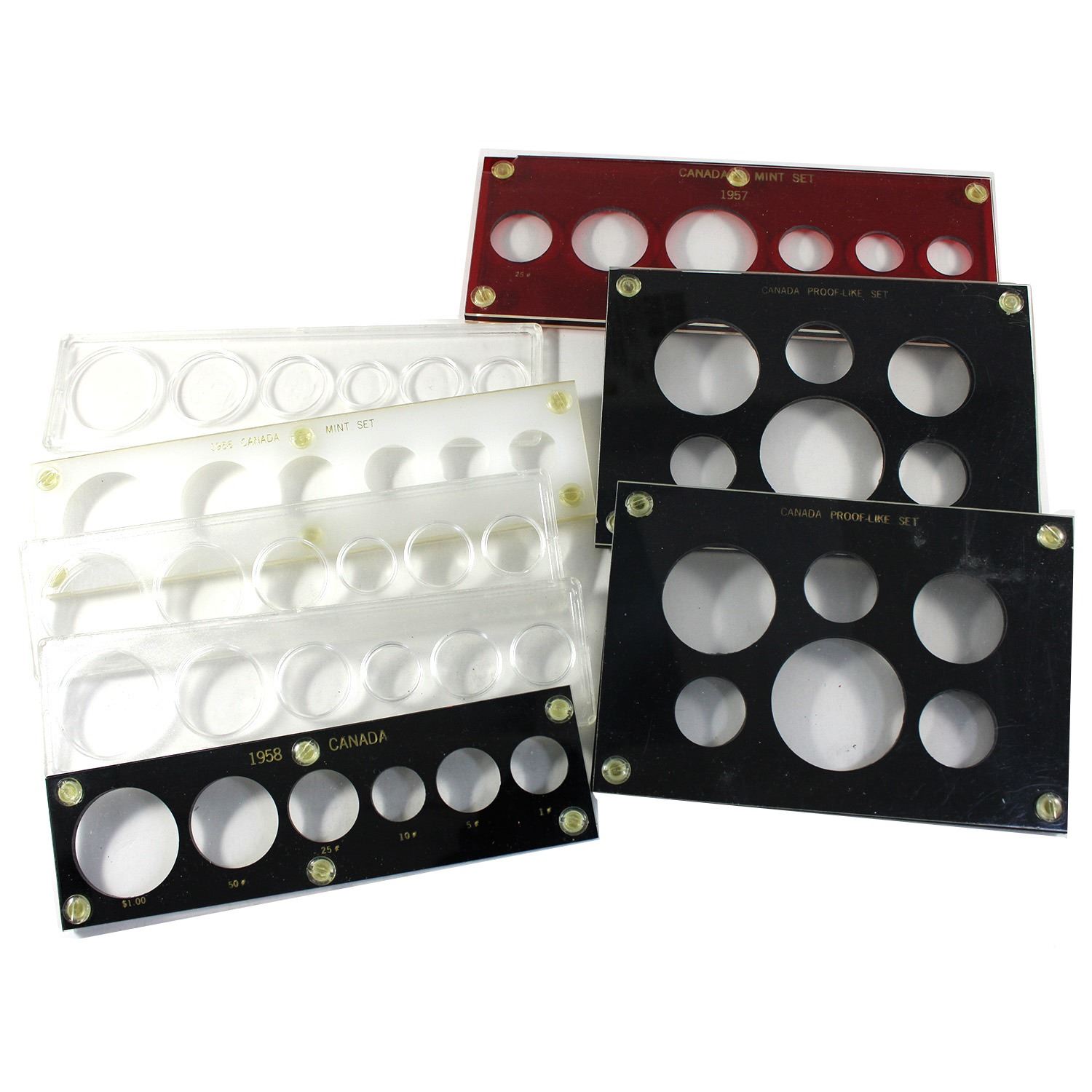 Empty 6-slot Coin Set Holders Housed in Vintage Gray Dunn Biscuit Tin ...