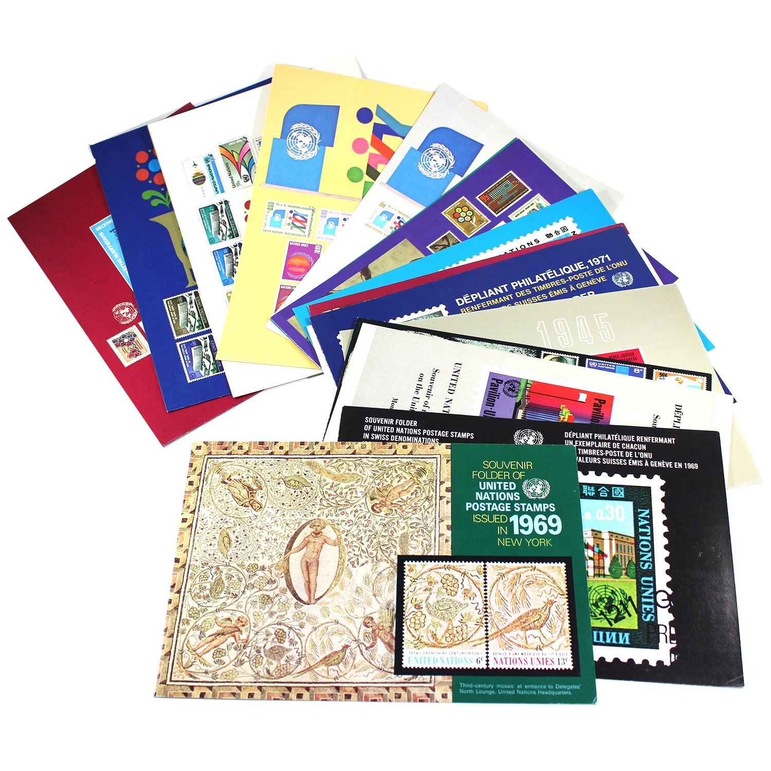 Lot of 16x 1960s & 1970s United Nations Postage Stamp Souvenir Folders ...