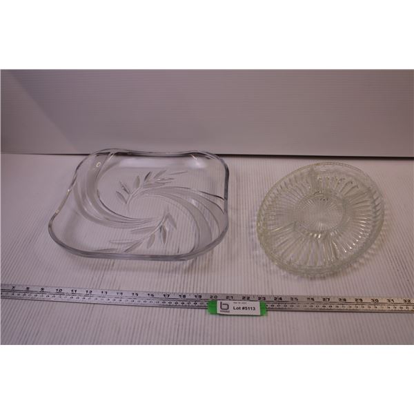 Glass Serving Dish And Divided Dish Bodnarus Auctioneering