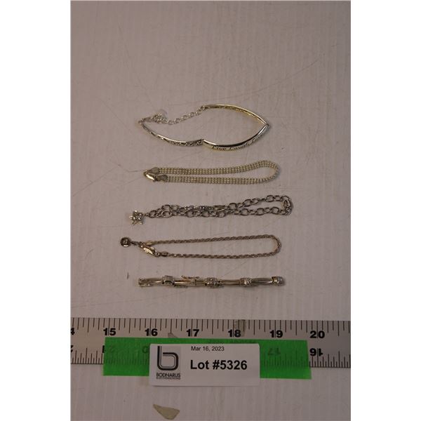 5 Vintage Sterling Silver Womens Bracelets Bodnarus Auctioneering