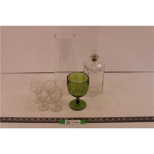 4 Desert Glasses Vase Decanter And Goblet Bodnarus Auctioneering