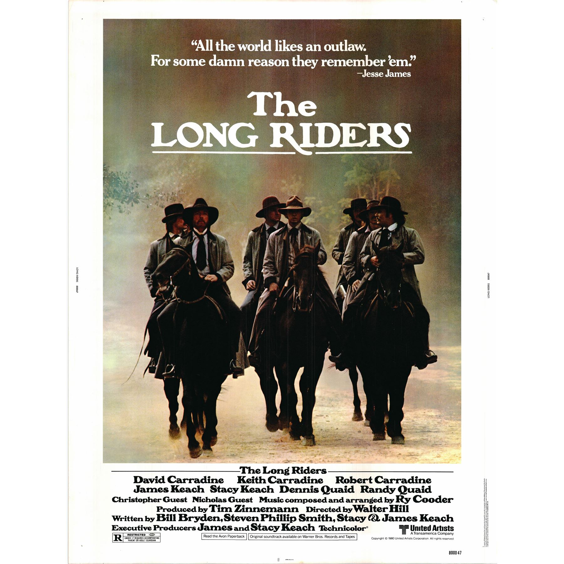 The Long Riders original 1980 vintage one sheet movie poster