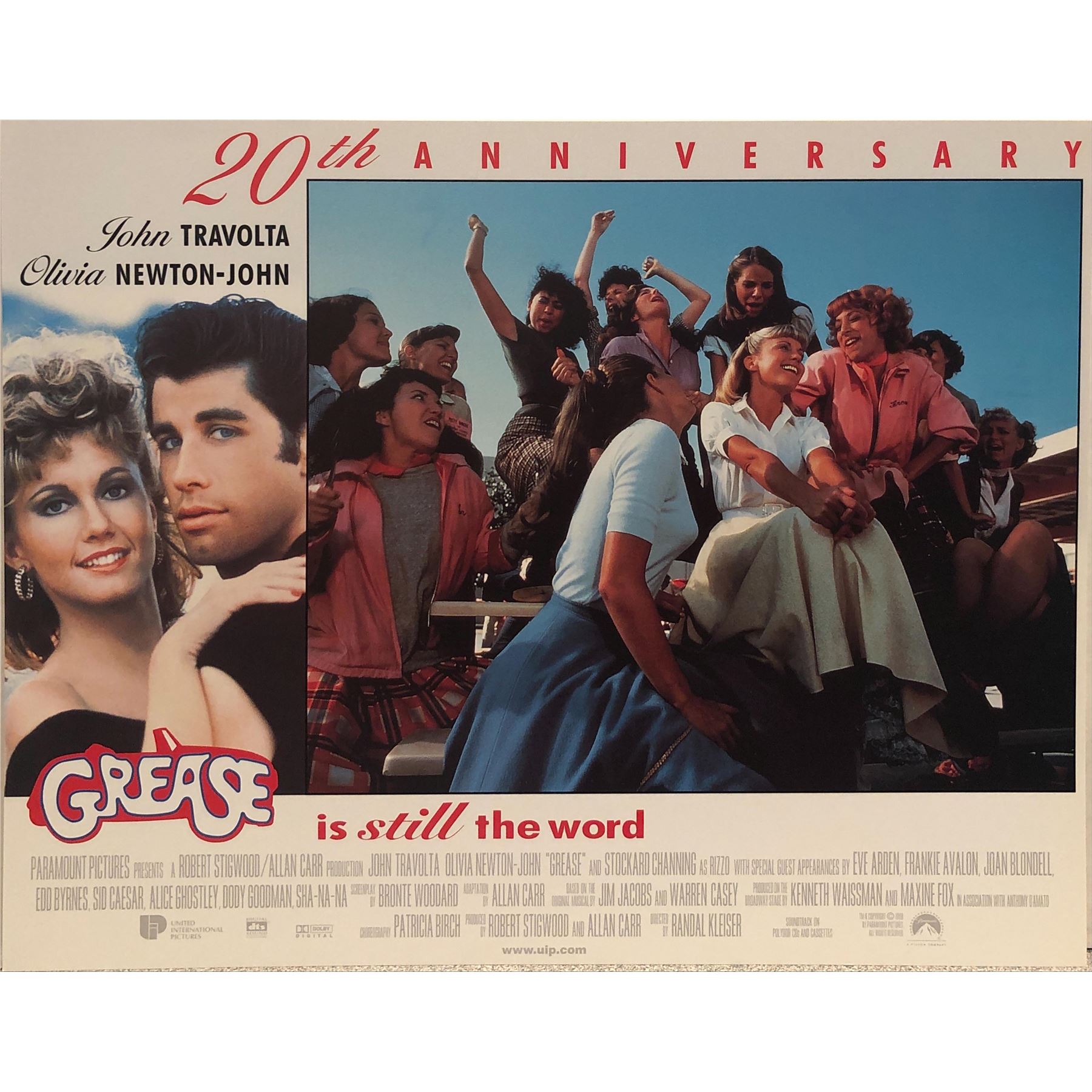 Grease 20th Anniversary original 1998R vintage lobby card