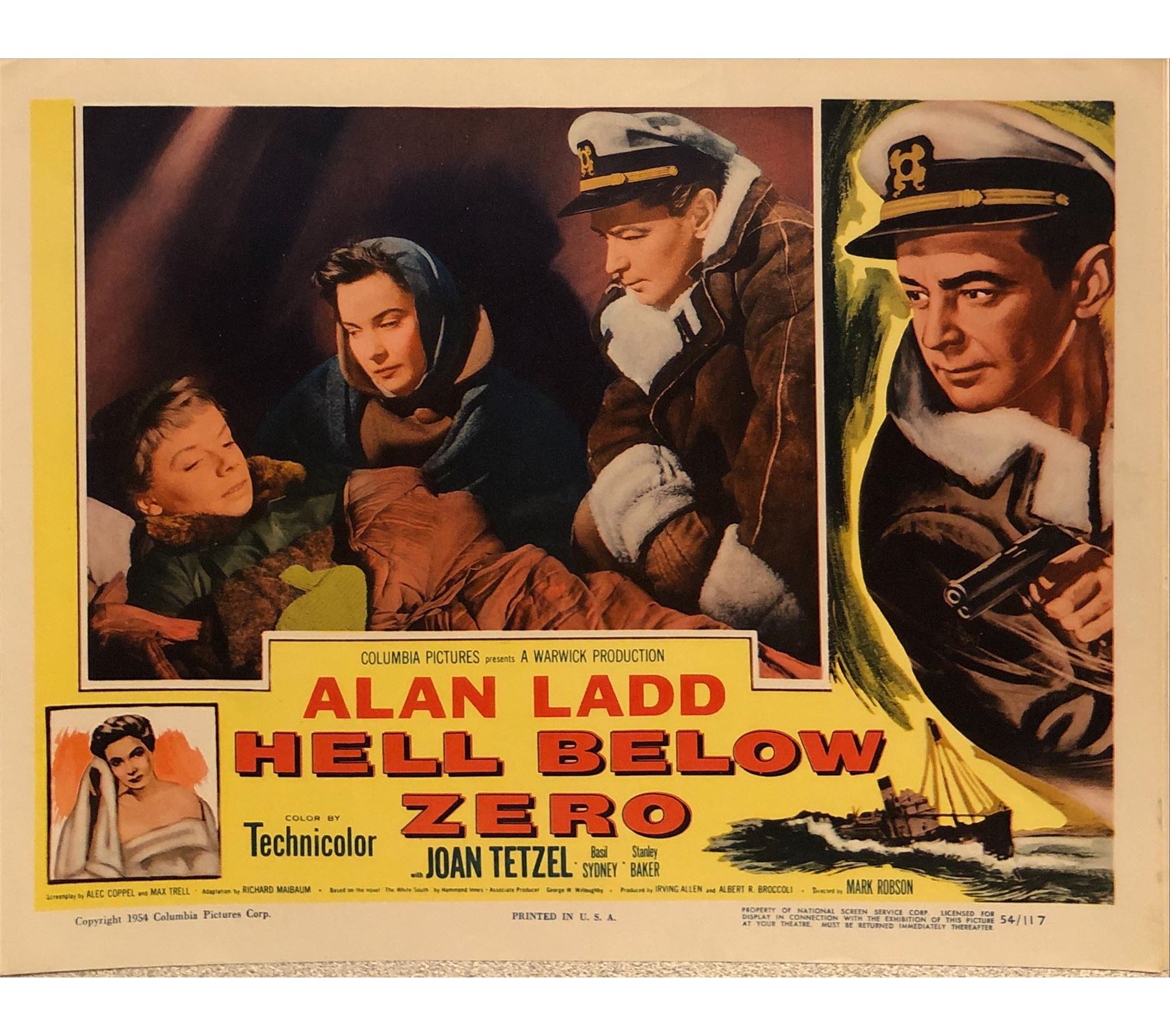 Hell Bellow Zero original 1954 vintage lobby card