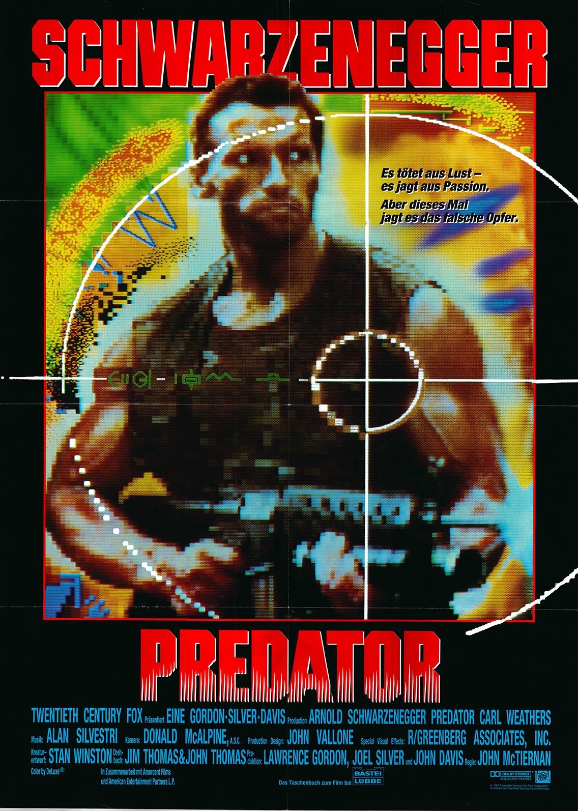 Predator original 1987 vintage German one sheet movie poster