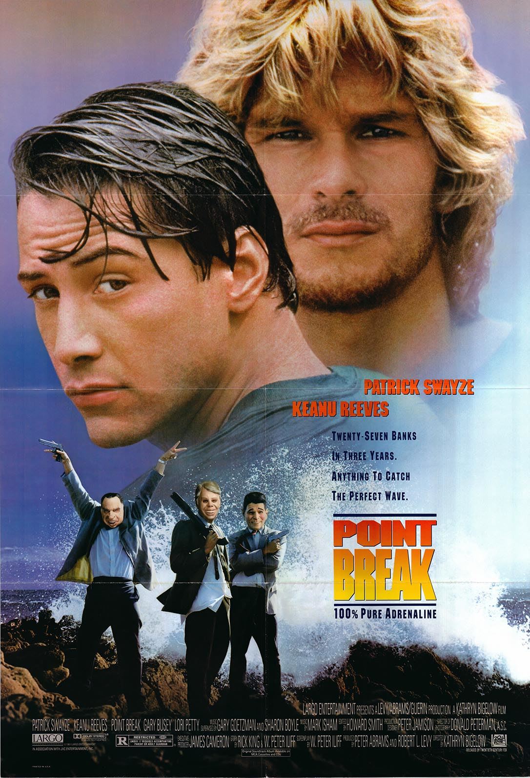 Point Break original 1991 vintage one sheet movie poster