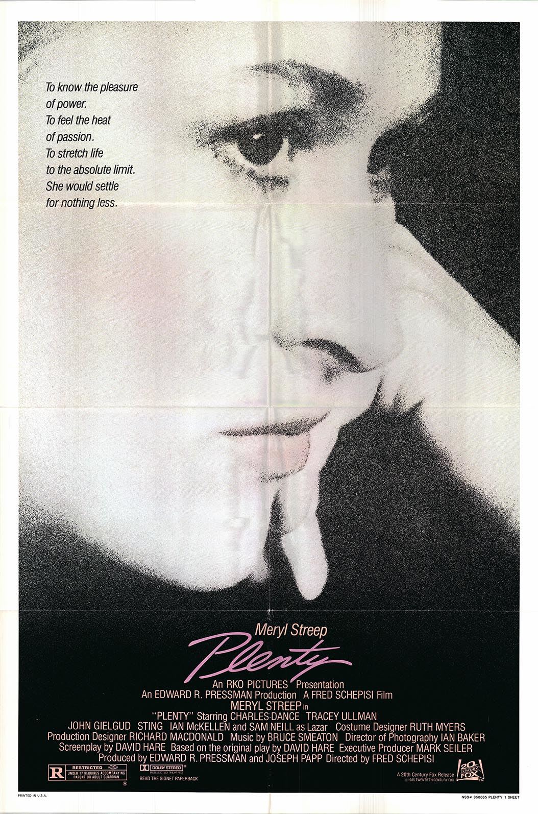 Plenty original 1985 vintage one sheet movie poster