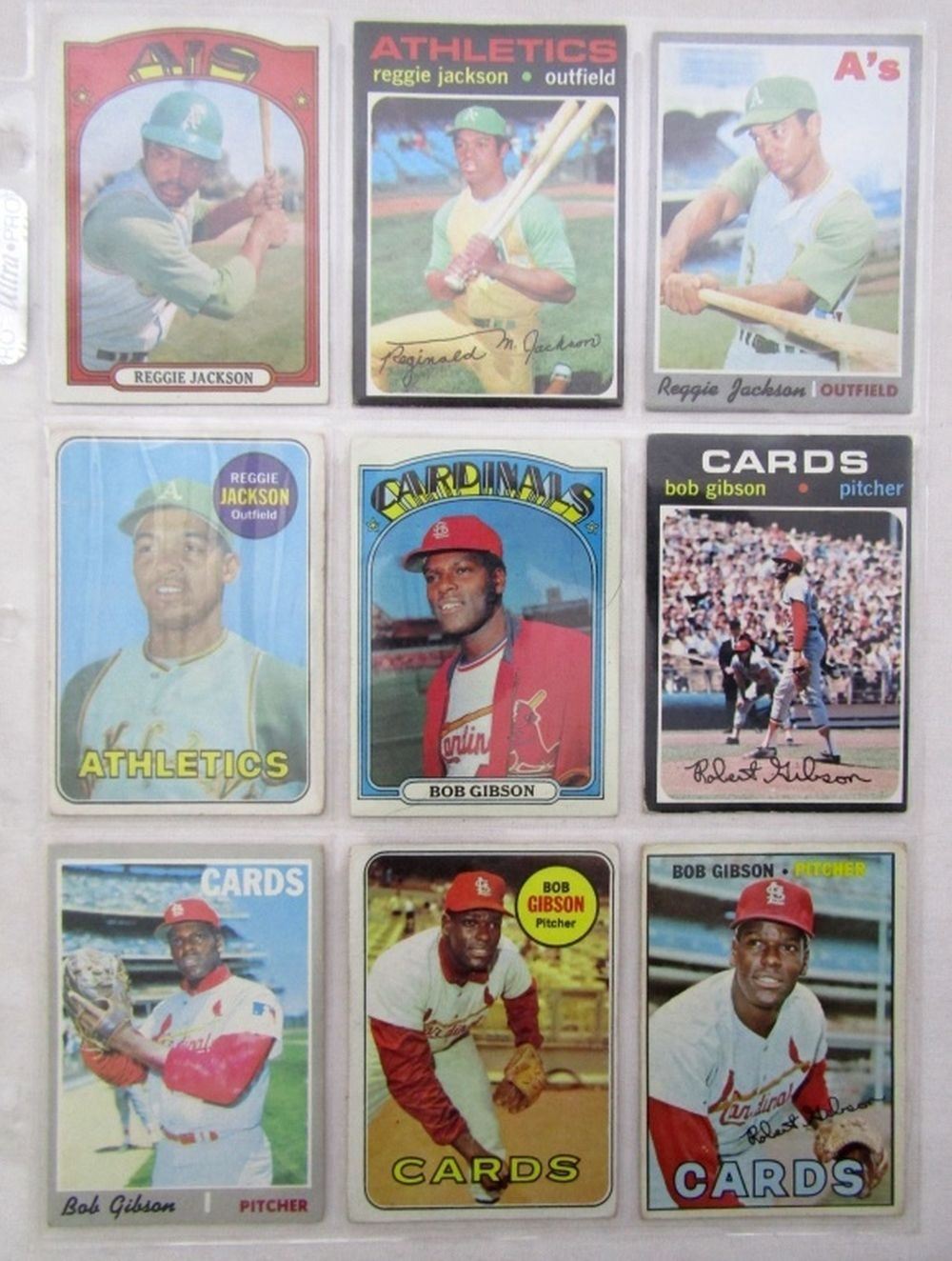 (4) REGGIE JACKSON CARDS: 1969 ROOKIE-1972