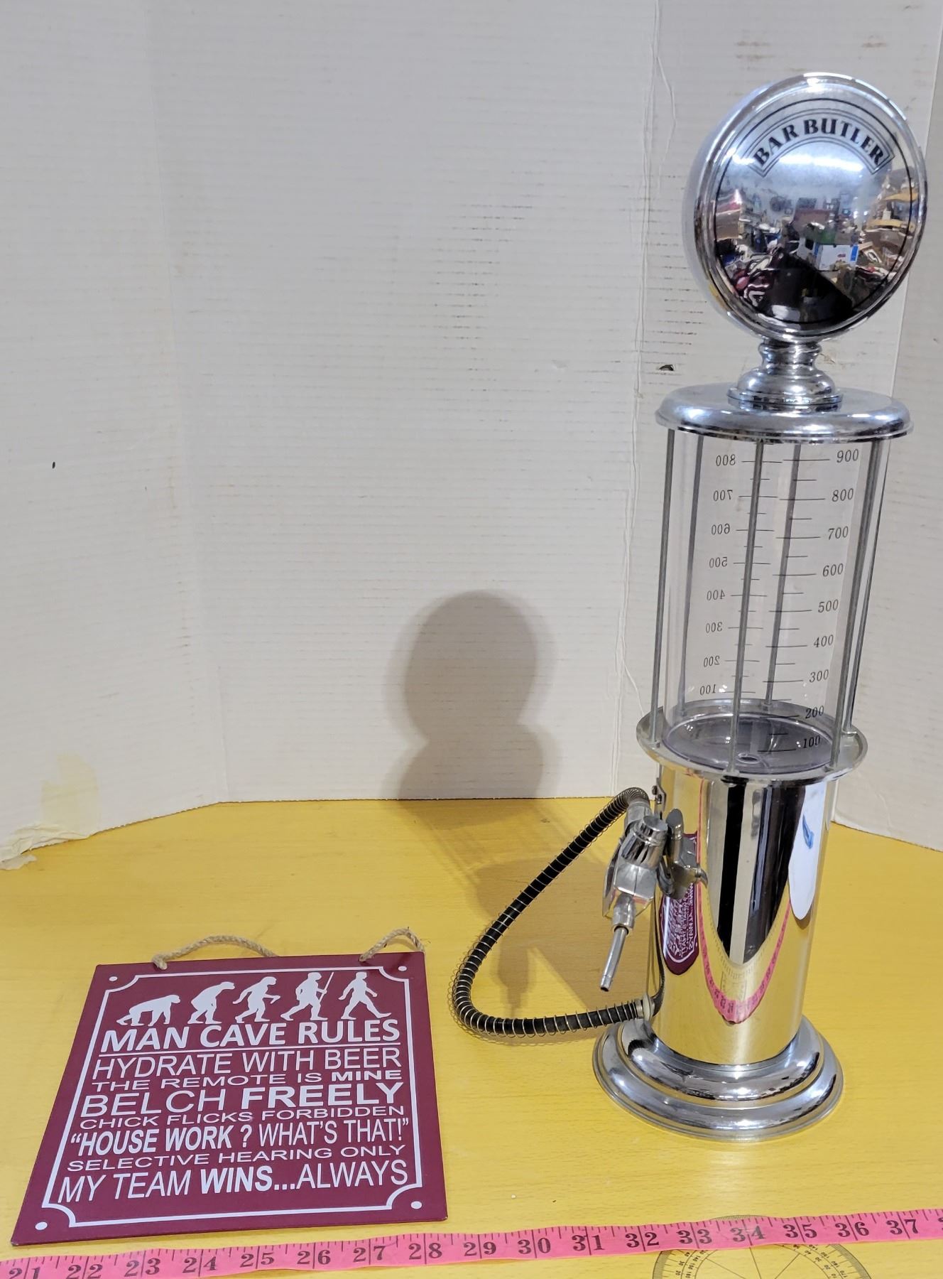 Bar Butler Gas Pump Liquor Dispenser 18 inch tall and Metal Man Cave ...