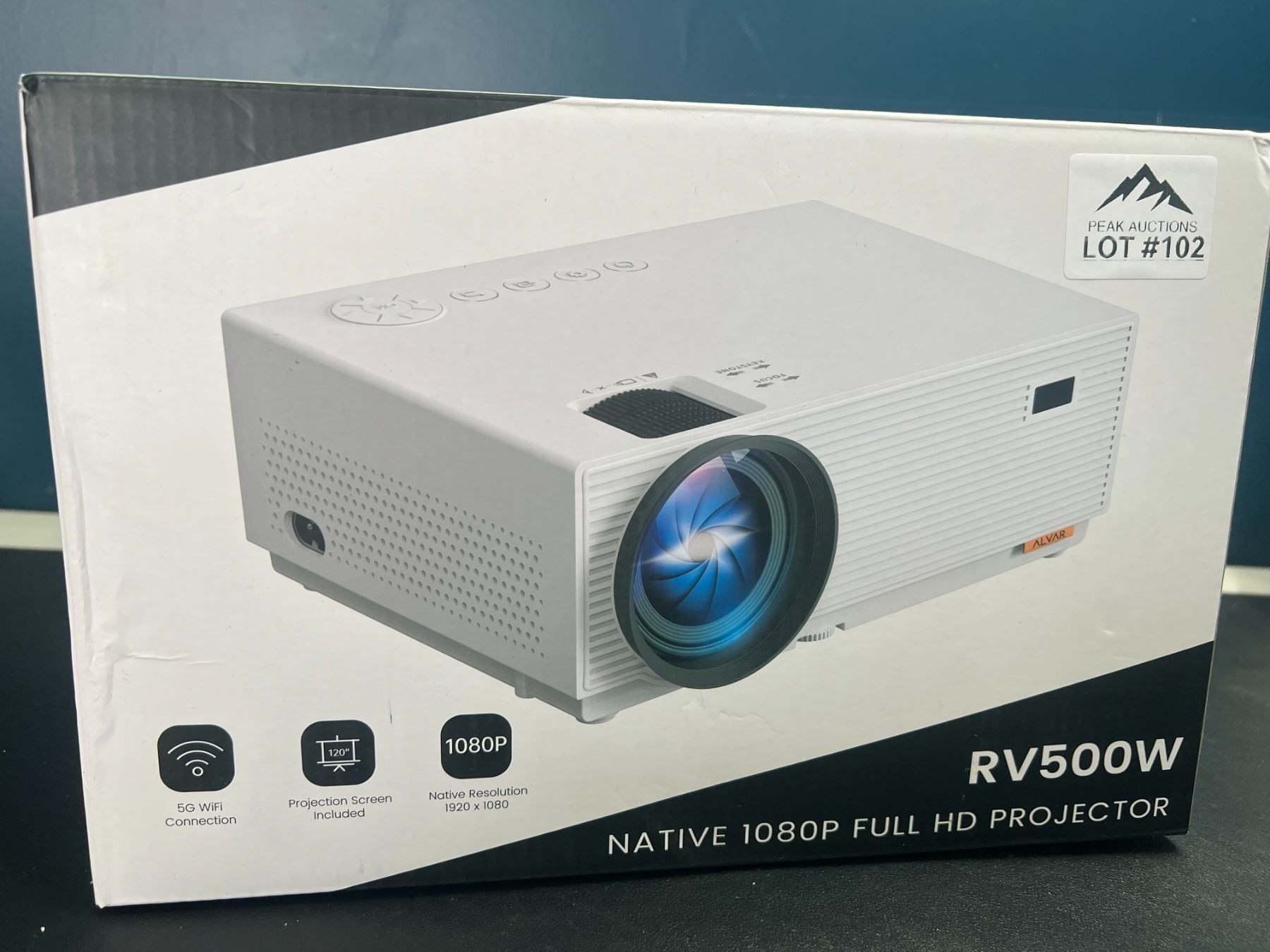 Lot of 1 RV500W Full HD Projector w/ 5G Wi-Fi & Bluetooth