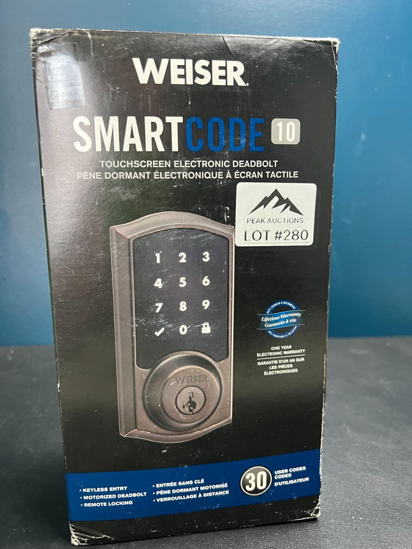 Lot of 1 Weiser Smart Code 10 Touchscreen Electronic Deadbolt