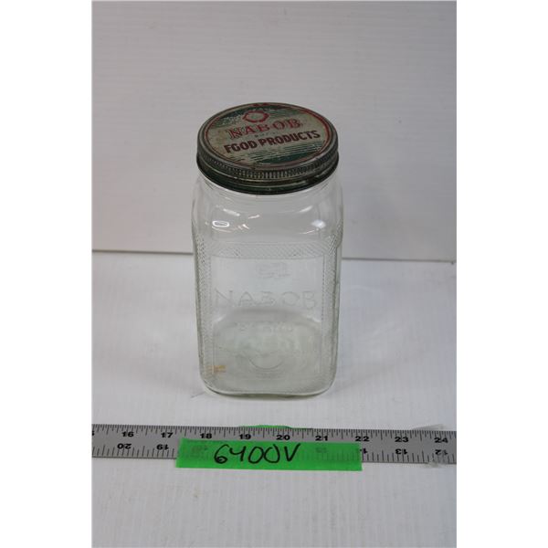 Vintage Nabob Glass Jar With Lid Bodnarus Auctioneering