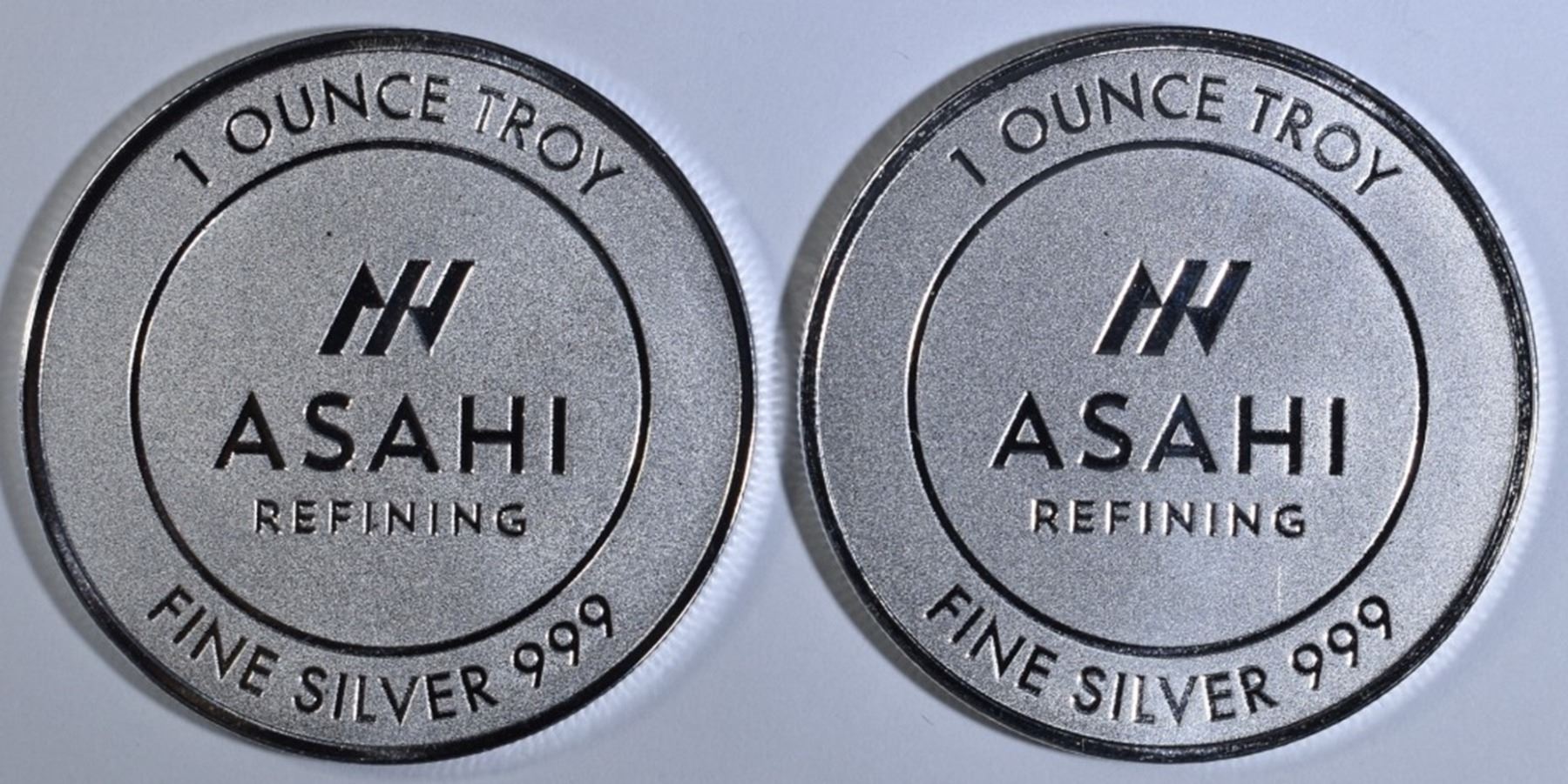 2-1oz .999 SILVER ASAHI ROUNDS