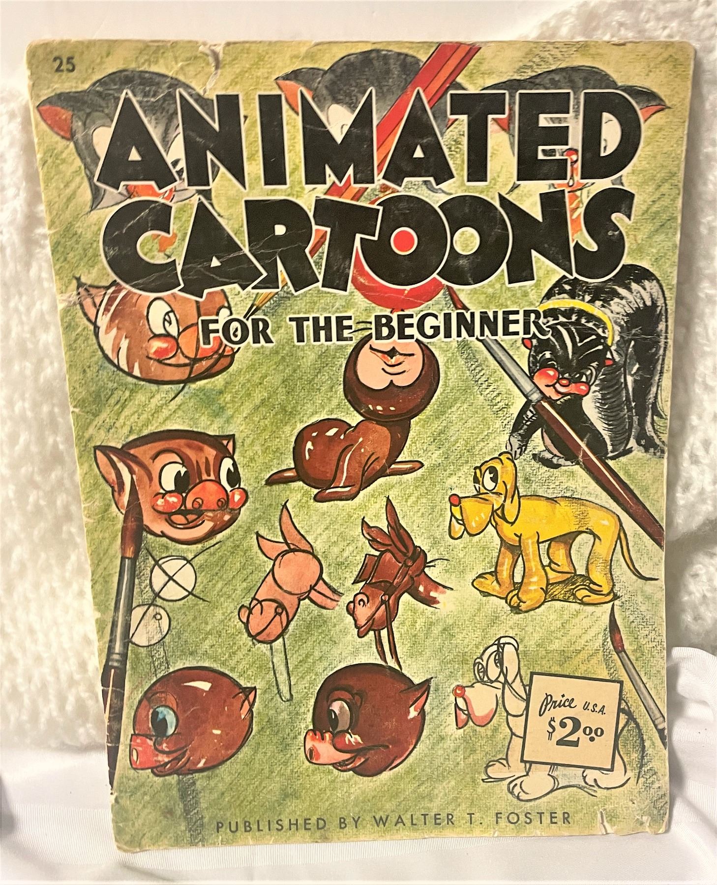 Walter T Foster Animated Cartoons For Beginner's Vintage Illustrated Book