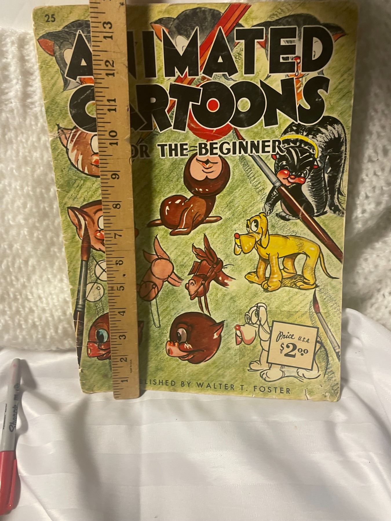 Walter T Foster Animated Cartoons For Beginner's Vintage Illustrated Book