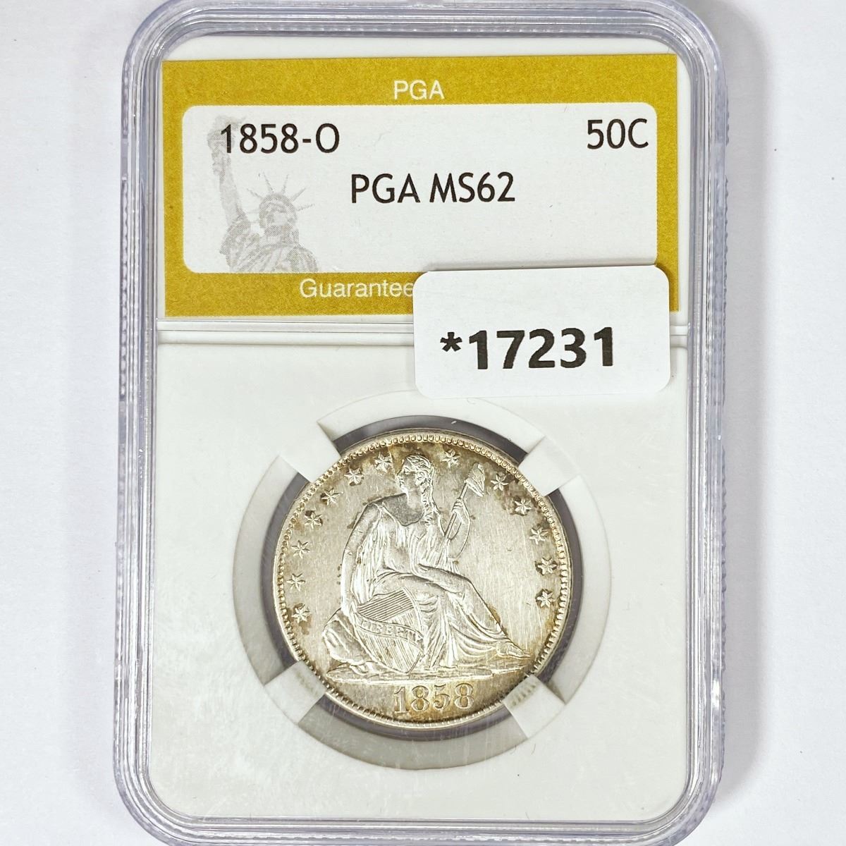 1858-O Seated Liberty Half Dollar PGA MS61