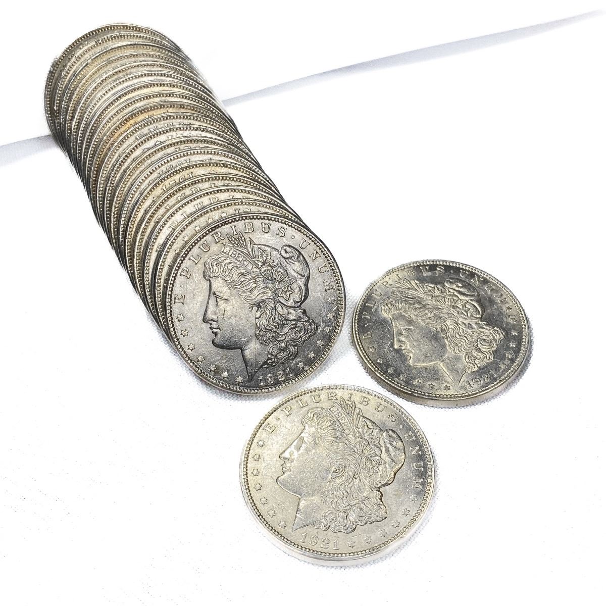 1921 Morgan Silver Dollar Roll (20 Coins) BU