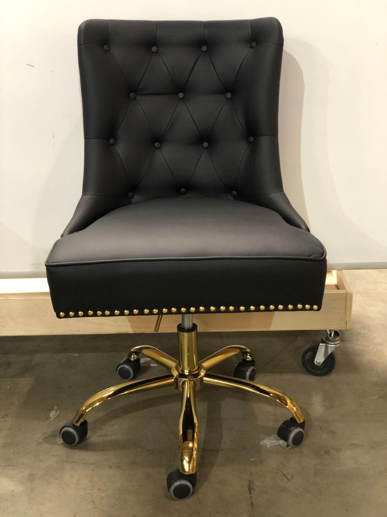 Purlie black & golden office chair