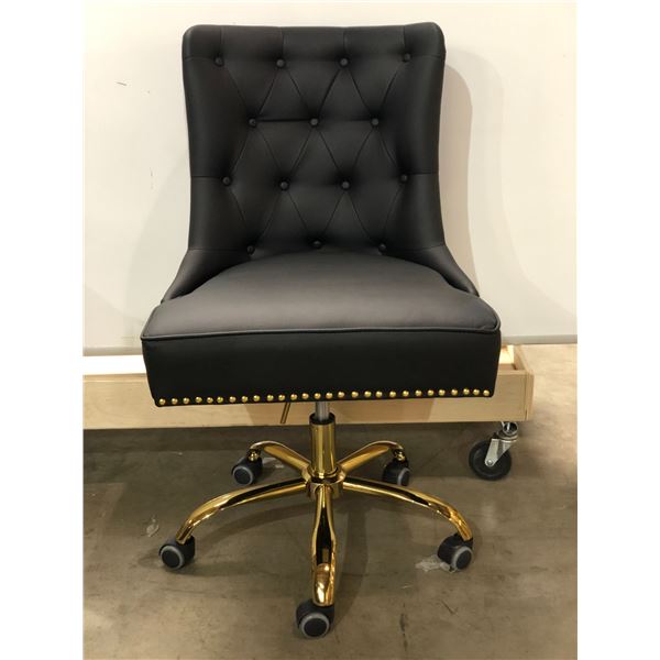 Purlie black & golden office chair