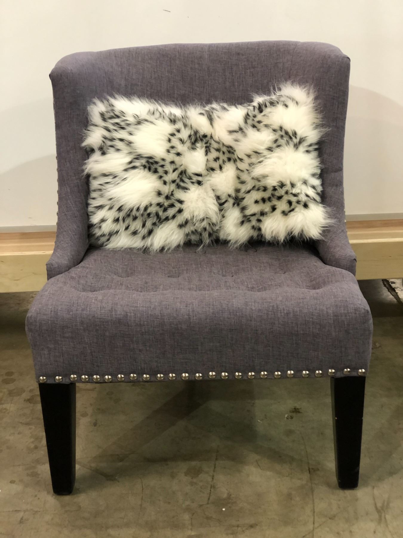 Contemporary grey armless chair