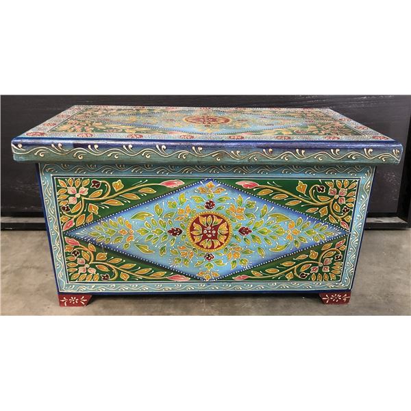 Homesense small wooden chest w/ Indian paint job from estate