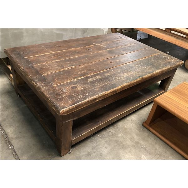 Solid wood 2 tier coffee table (approx. 47"x31"x16")