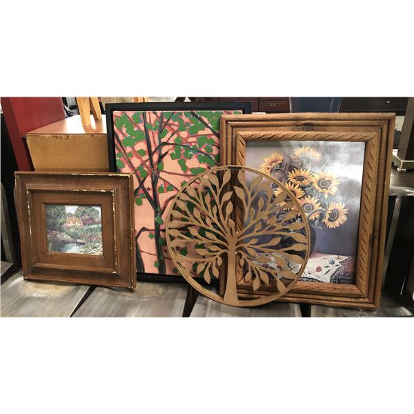 Large group of assorted vintage wall hangings from estate - includes ...