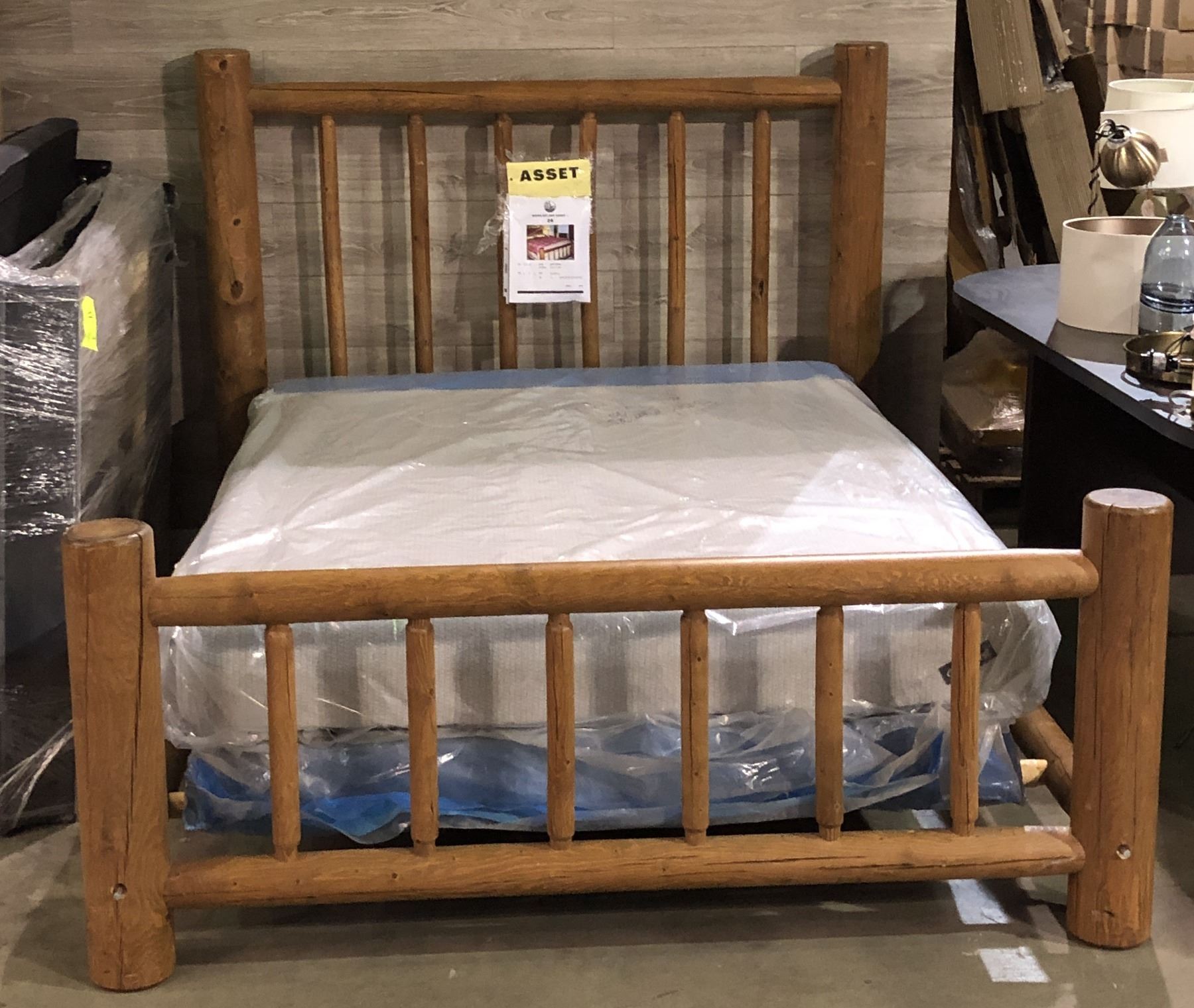 Queen size log bed